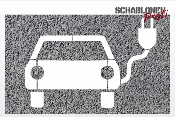E-Auto Ladestelle PARKPLATZ Schablone