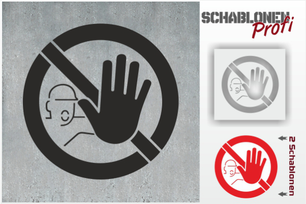 STOP Hand Zeichen als Schablone - SchablonenProfi