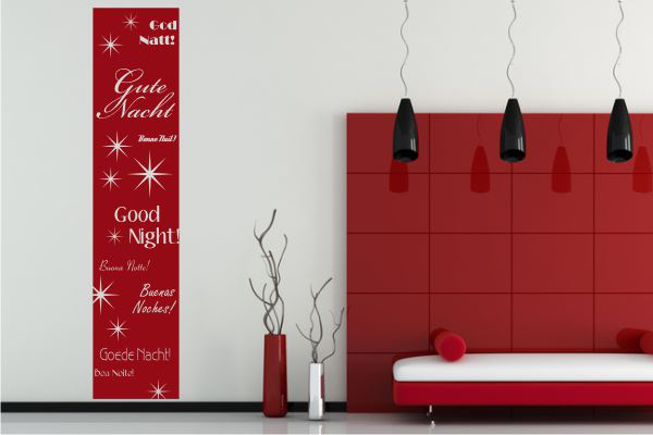 Wand Bordüre Good Night Nils in 8 Sprachen - SchablonenProfi